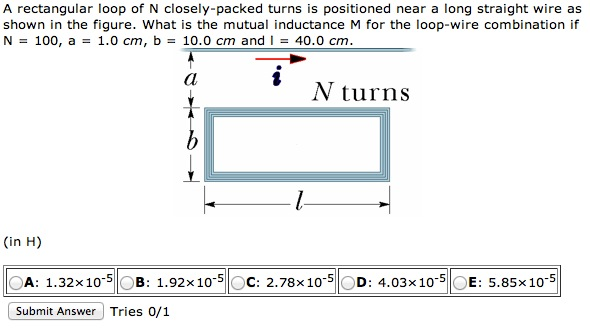 A rectangular loop of N closely-packed turns is | Chegg.com
