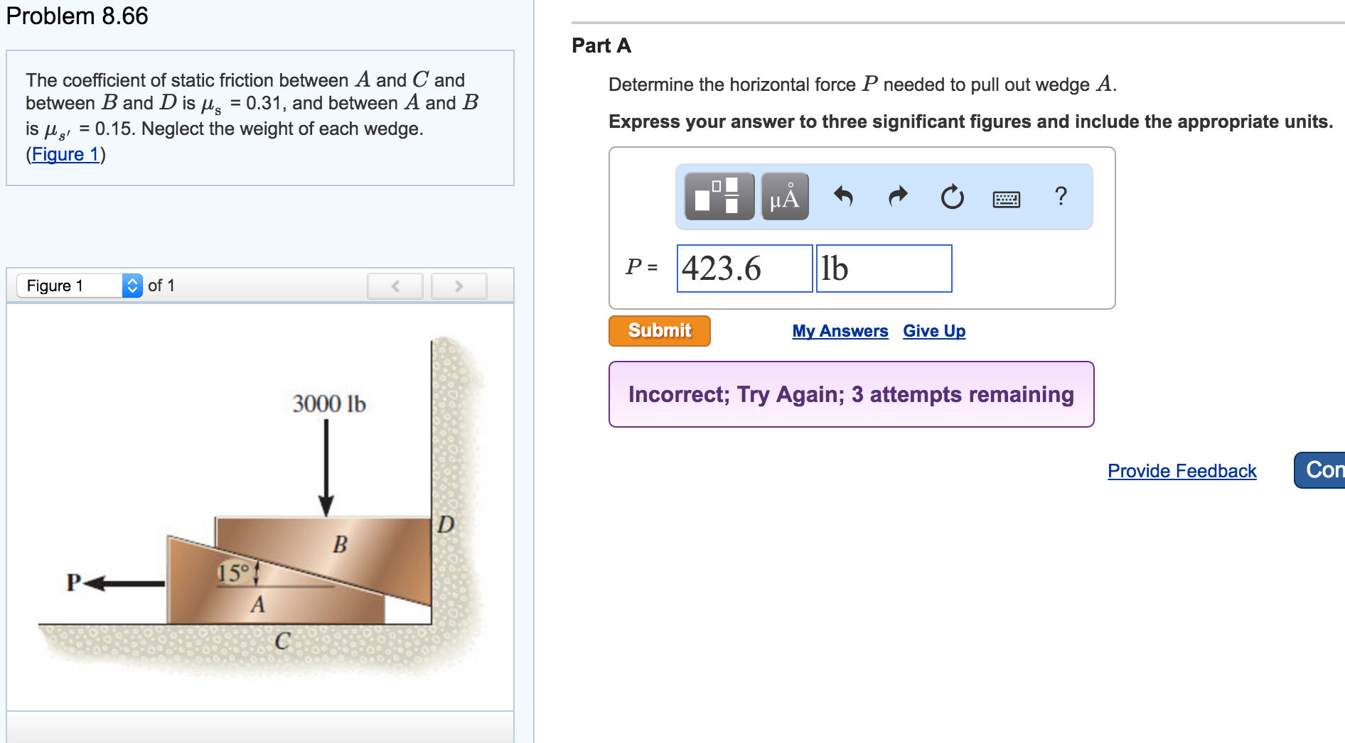 Solved The coefficient of static friction between A and C | Chegg.com
