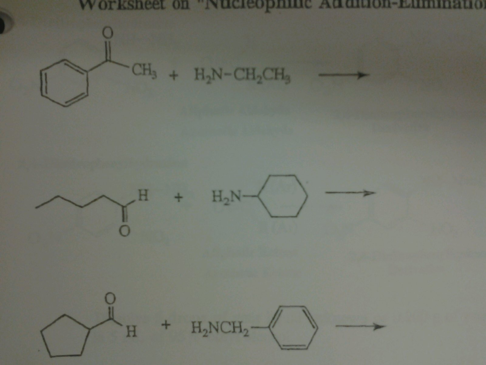 Solved Nucleophilic addition-elimination reaction: | Chegg.com