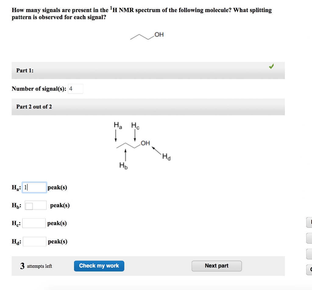 Solved How many signals are present in the H NMR spectrum of | Chegg.com