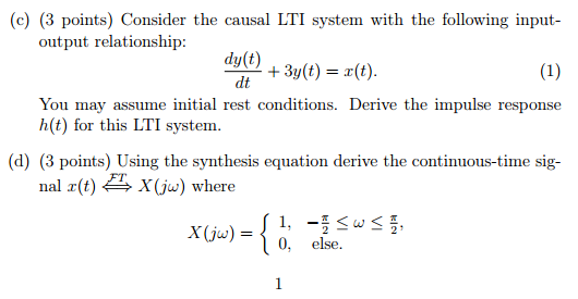 Solved Consider the causal LTI system with the following | Chegg.com