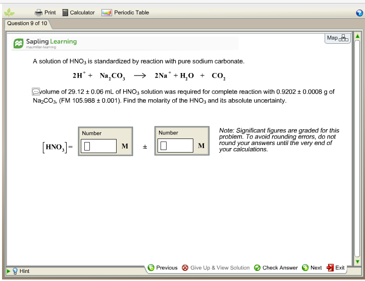 Solved A solution of HNO3 is standardized by reaction with | Chegg.com