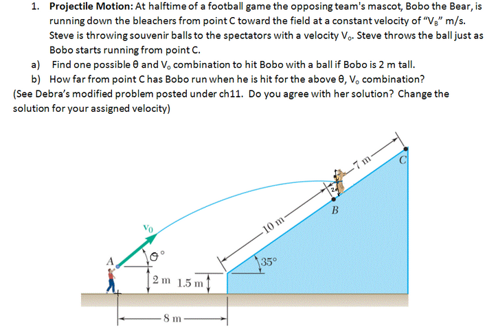 Projectile Motion: At halftime of a football game the | Chegg.com