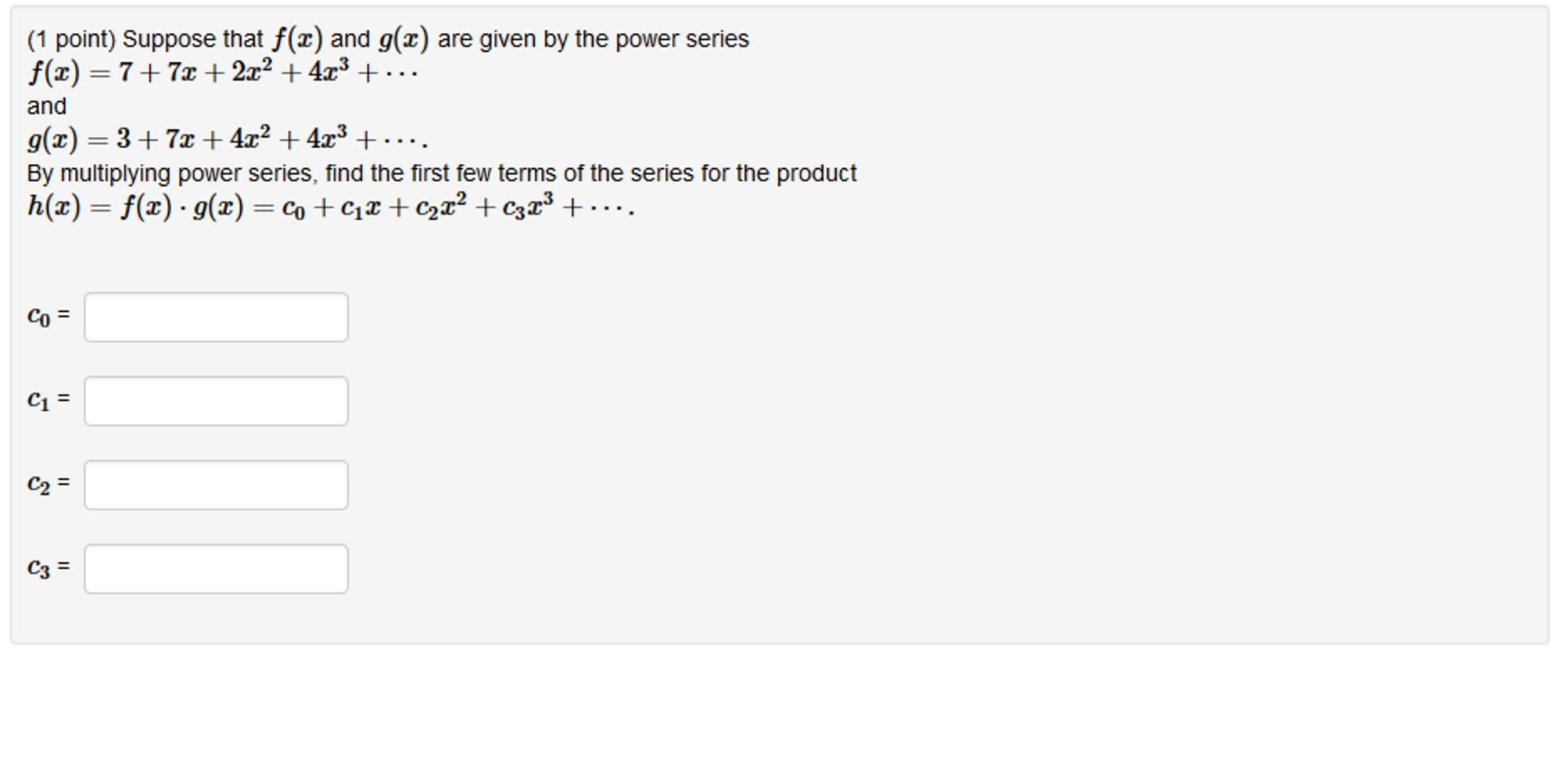 Solved Suppose that f(x) and g(x) are given by the power | Chegg.com