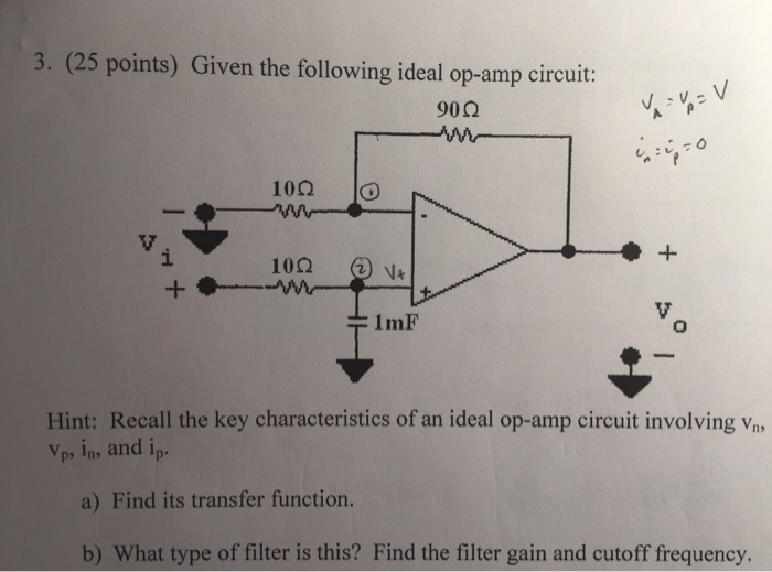 Solved Given the following ideal op-amp circuit:, a) Find | Chegg.com