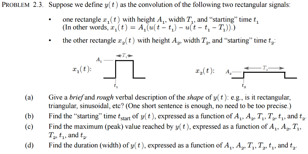 Solved Problem 2.3. Suppose we define y(t) as the | Chegg.com