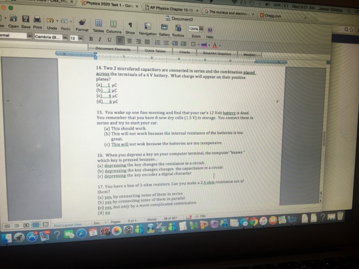 Solved Two 2 Microfarad Capacitors Are Connected In Series