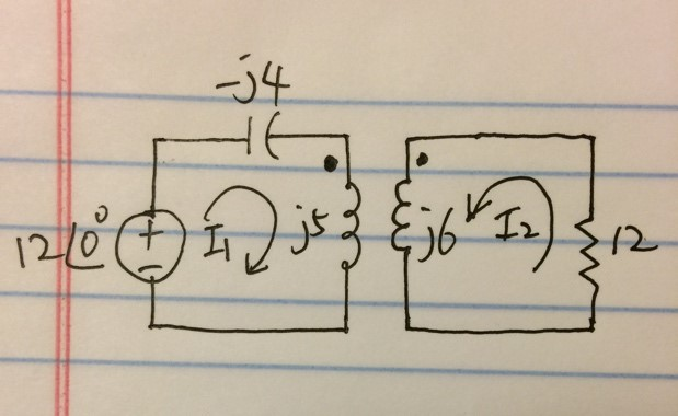 Solved 1-Calculate the phasor currents I1 and I2 in the | Chegg.com
