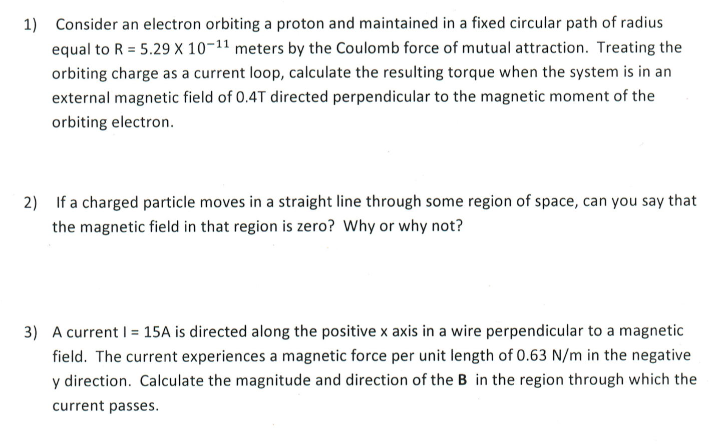 Solved 1 Consider An Electron Orbiting A Proton And