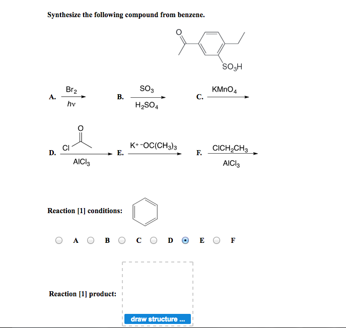 Solved Synthesize the following compound from benzene. SO3H | Chegg.com