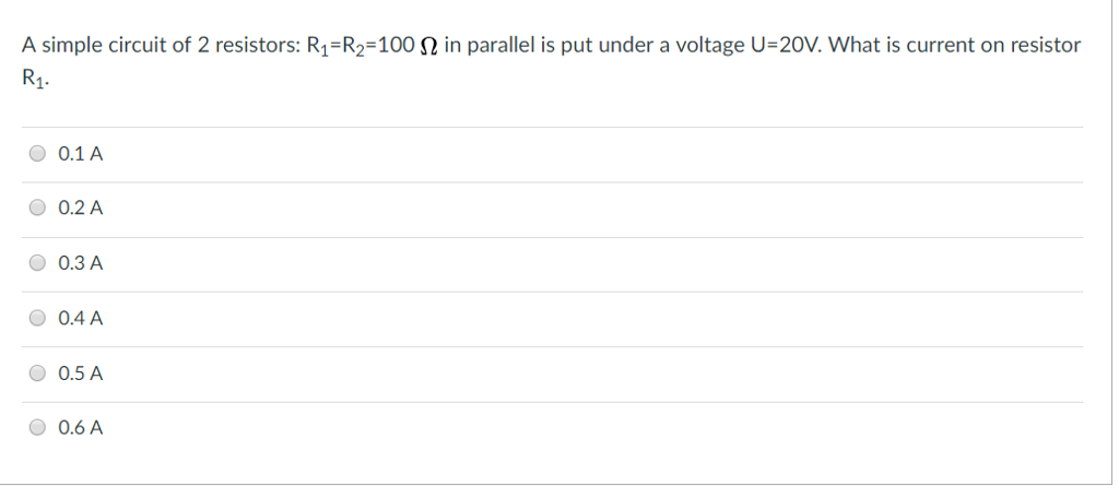Solved A simple circuit of 2 resistors: R1-R2-100 Ω in | Chegg.com