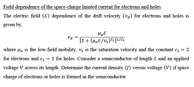 The electric field (epsilon) dependence of the drift | Chegg.com