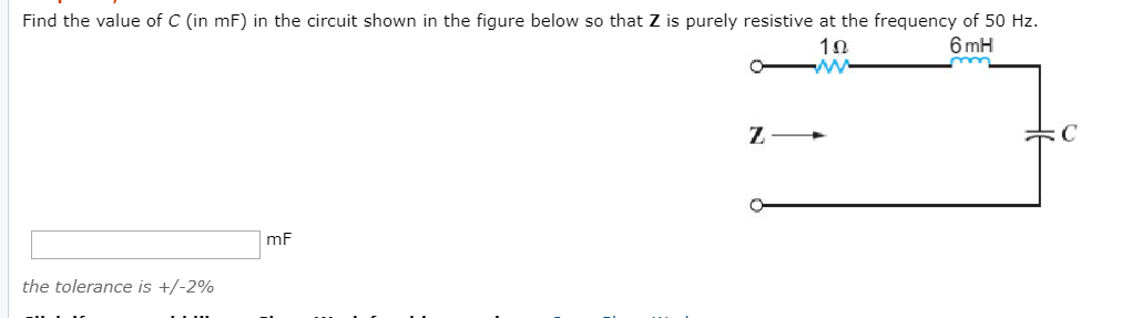 Solved Find the value of C (in mF) in the circuit shown in | Chegg.com
