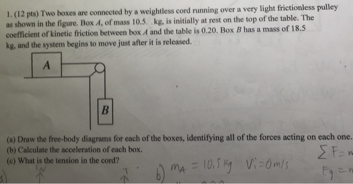 Solved Two boxes are connected by a weightless cord running | Chegg.com