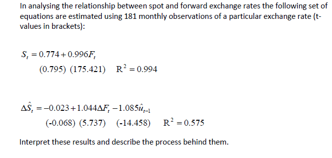 In analysing the relationship between spot and | Chegg.com