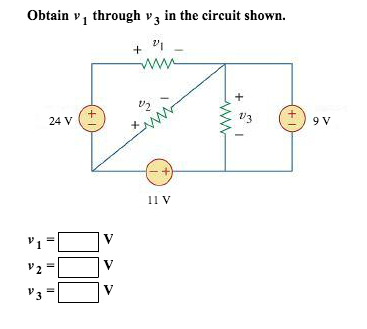 Solved Obtain v1 through v3 in the circuit shown. | Chegg.com
