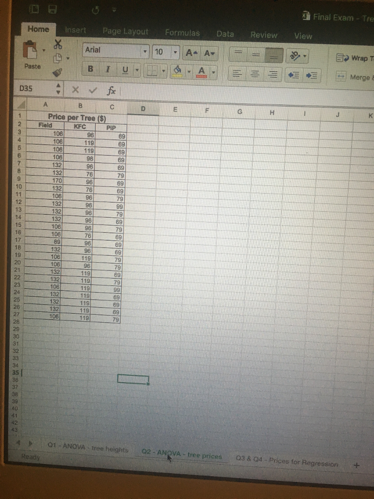 Final Exam-Tree data for AN 備日 insert Page Layout | Chegg.com