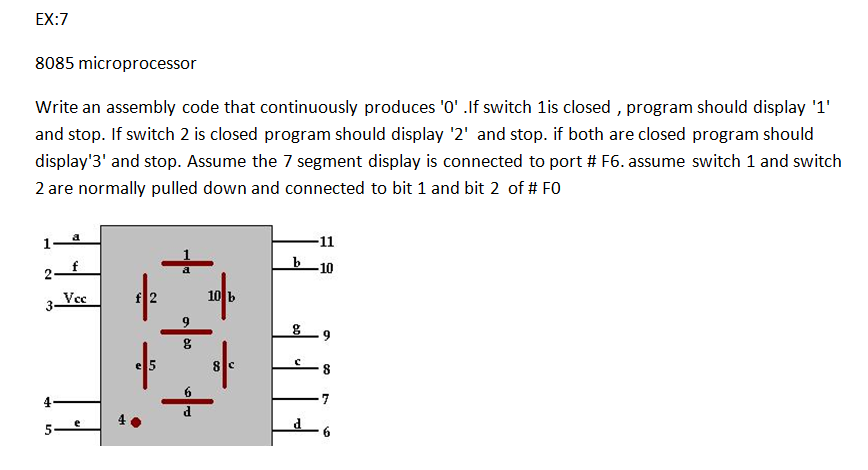 Solved EX:7 8085 microprocessor write an assembly code that | Chegg.com