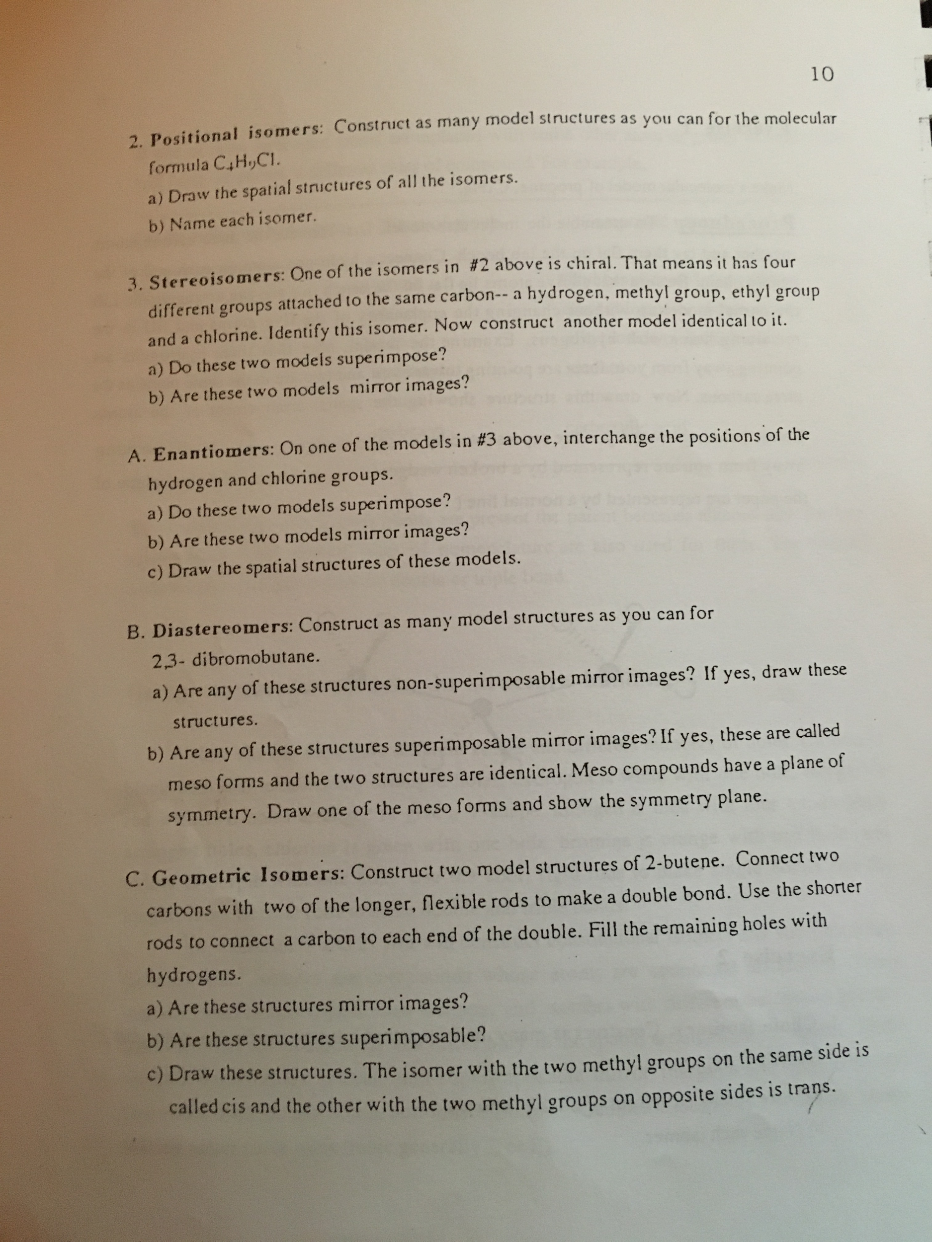 Solved Positional isomers: Construct as many model | Chegg.com