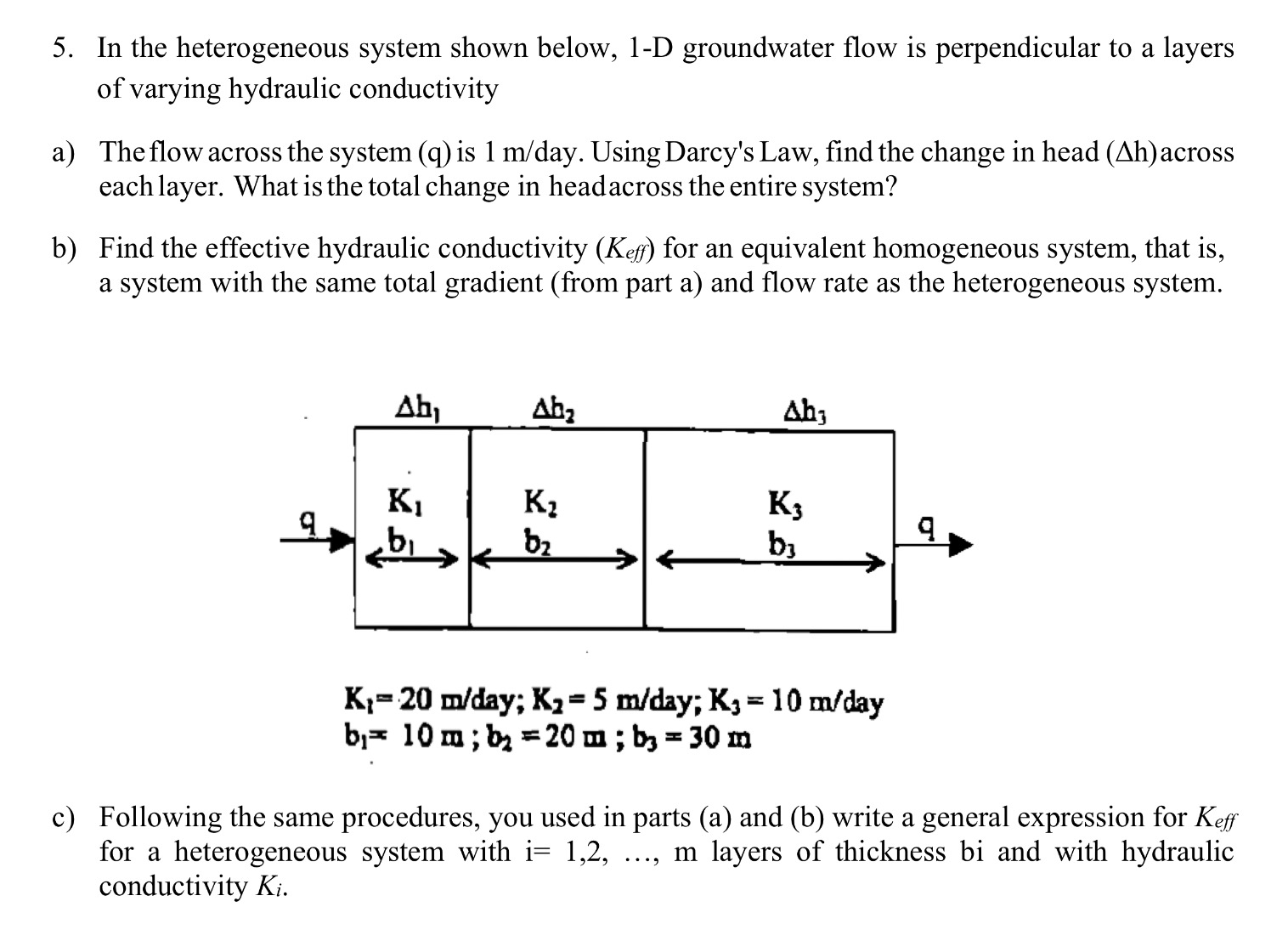 Solved In the heterogeneous system shown below, 1 -D | Chegg.com
