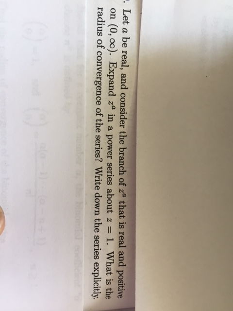 Solved . Let a be real, and consider the branch of 2a that | Chegg.com
