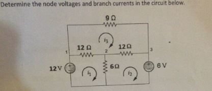 Solved Determine the node voltages and branch currents in | Chegg.com
