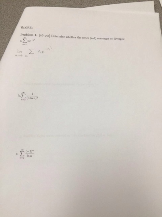 Solved Determine whether the series (a-d) converges or | Chegg.com