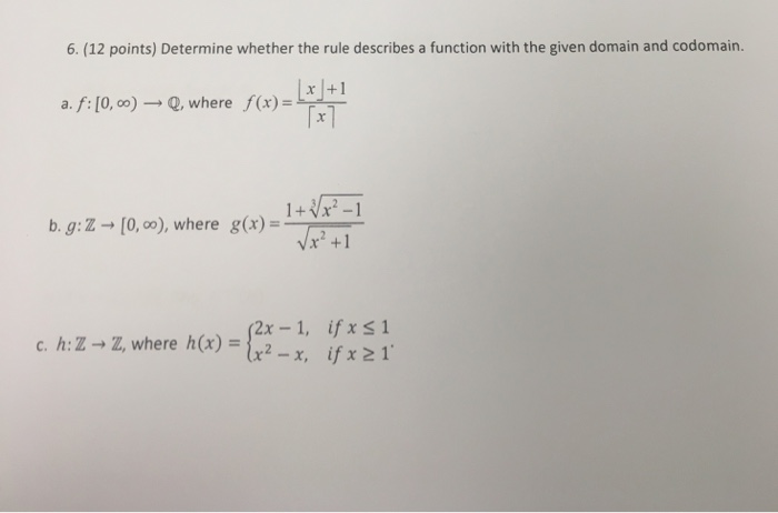 Solved Determine whether the rule describes a function with | Chegg.com