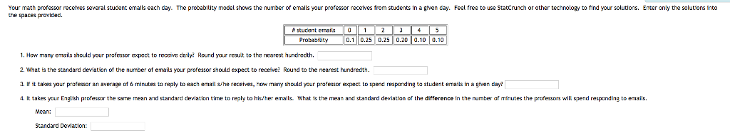 Solved Your math professor receives several student emails | Chegg.com