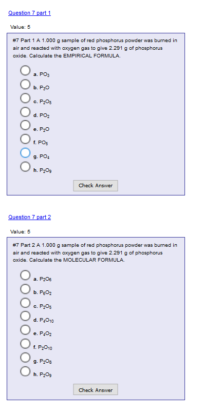 Solved uestion 7 part Value: 5 #7 Part 1 A 1.000 g sample of | Chegg.com Solved uestion 7 part Value: 5 #7 Part 1 A 1.000 g sample of | Chegg.com