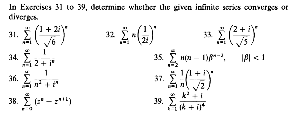Solved Determine whether the given infinite series converges | Chegg.com