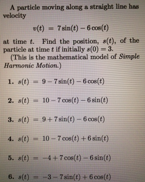 Solved A particle moving along a straight line has velocity | Chegg.com