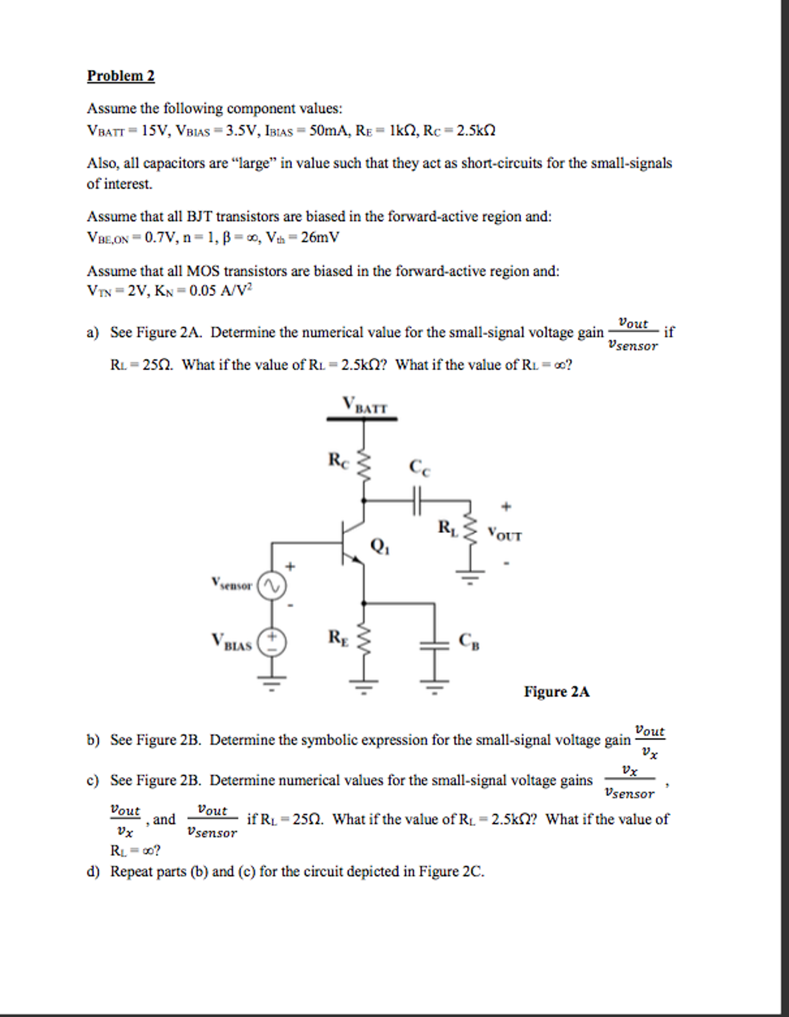 Solved Assume the following component values: V_BATT = 15V, | Chegg.com