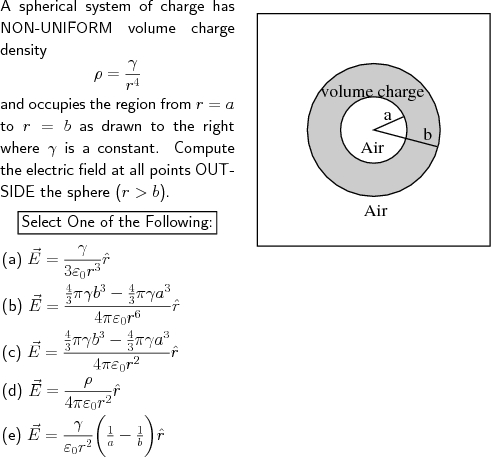 Solved A spherical system of charge has NON-UNIFORM volume | Chegg.com