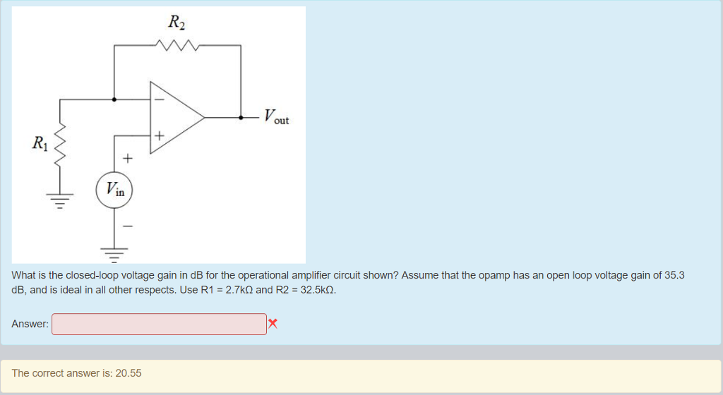 Solved R2 Vout R1 in What is the closed-loop voltage gain in | Chegg.com