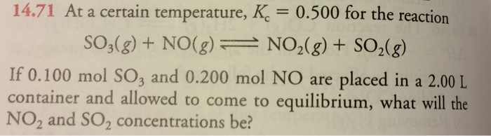 Solved At a certain temperature, Kc = 0.500 for the reaction | Chegg.com