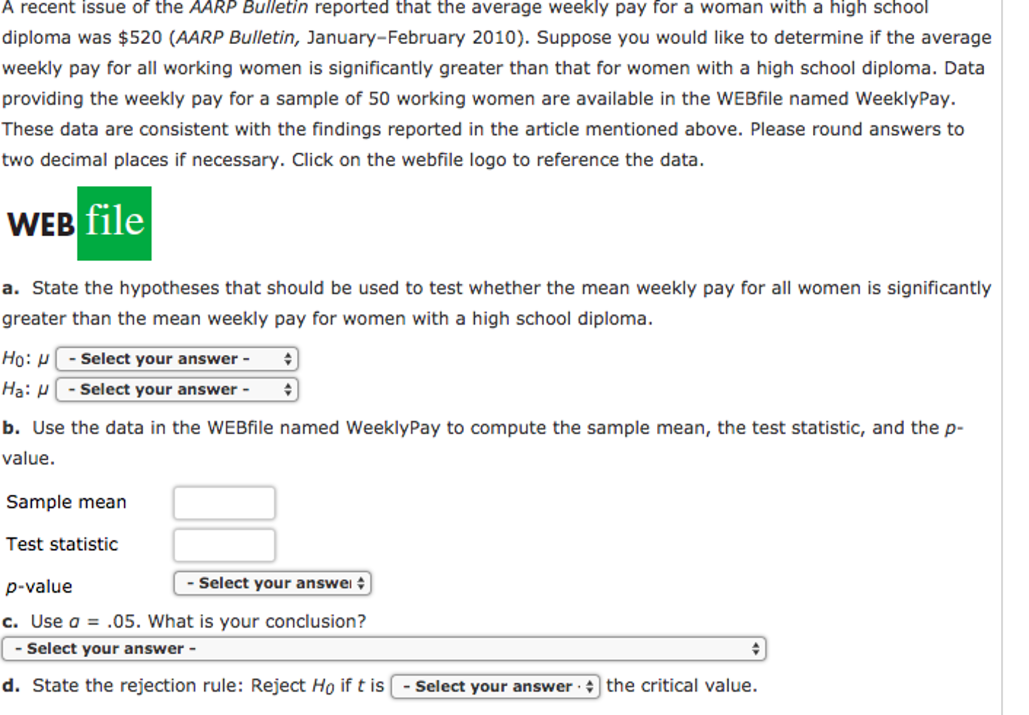 Solved WEBFILE: Weekly Pay 582 333 759 | Chegg.com