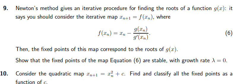 Solved 9 Newton's method gives an iterative procedure for | Chegg.com