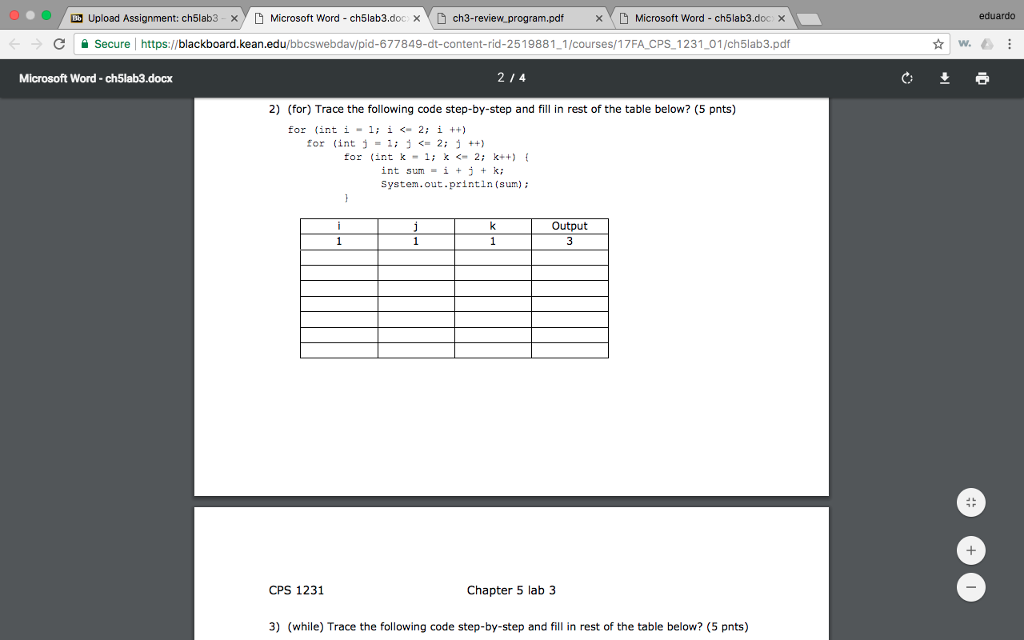 Solved eduardo Upload Assignment: Ch5lab3 × y D Microsoft | Chegg.com