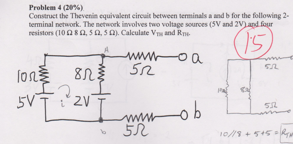 Solved Problem 4 (20%) Construct the Thevenin equivalent | Chegg.com