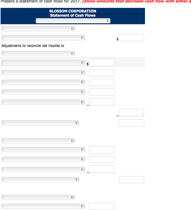 Solved Exercise 5-17 (Part Level Submission) Blossom | Chegg.com