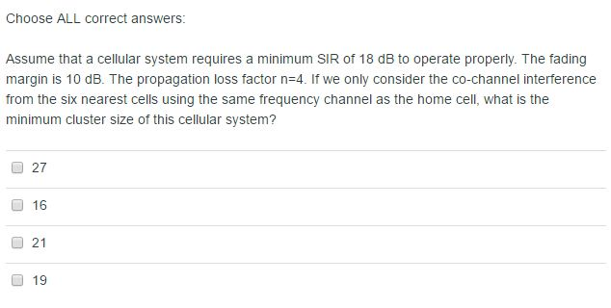 Solved Assume that a cellular system requires a minimum SIR | Chegg.com