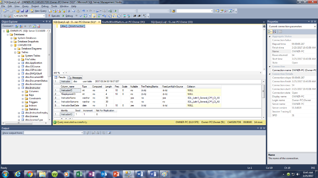 Solved Write a definition Description for the three tables | Chegg.com