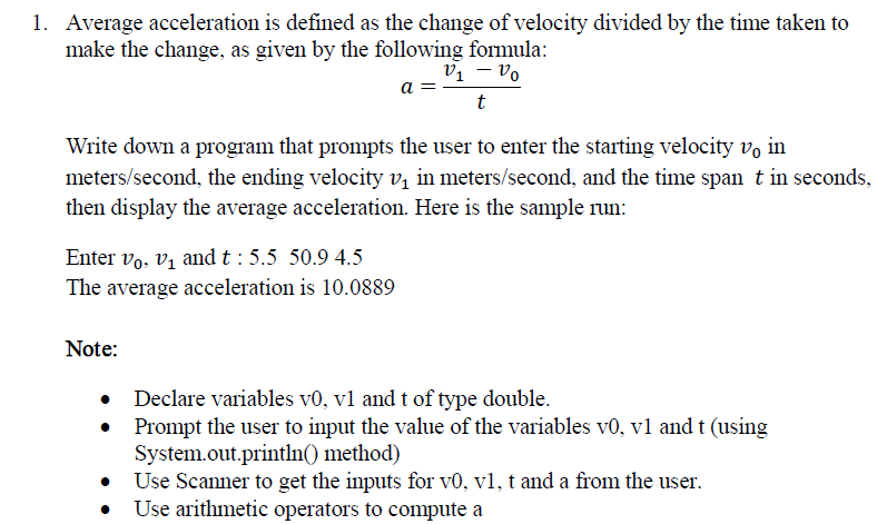 Solved Average acceleration is defined as the change of | Chegg.com