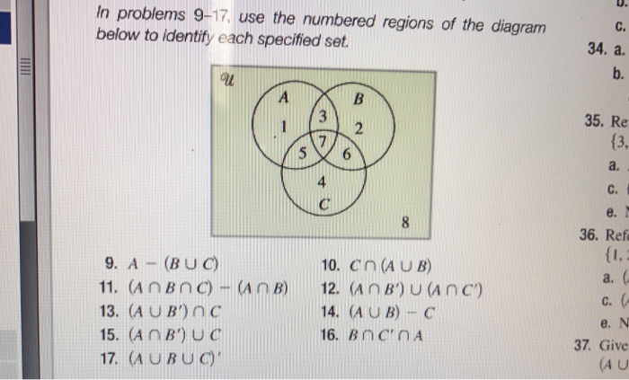 Solved In problems 9- use the numbered regions of the | Chegg.com