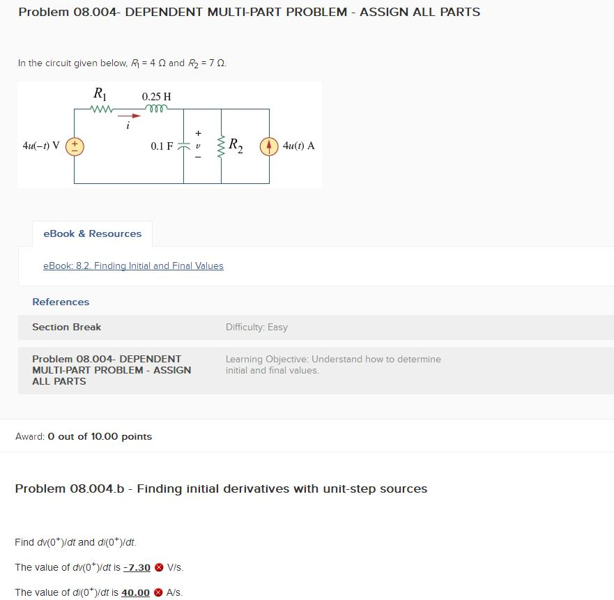 Solved Problem 08.004- DEPENDENT MULTI-PART PROBLEM ASSIGN | Chegg.com