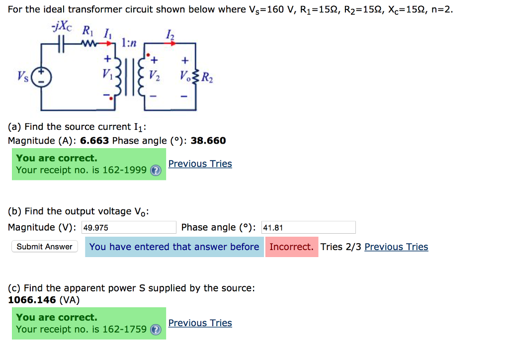 Solved For the ideal transformer circuit shown below where | Chegg.com