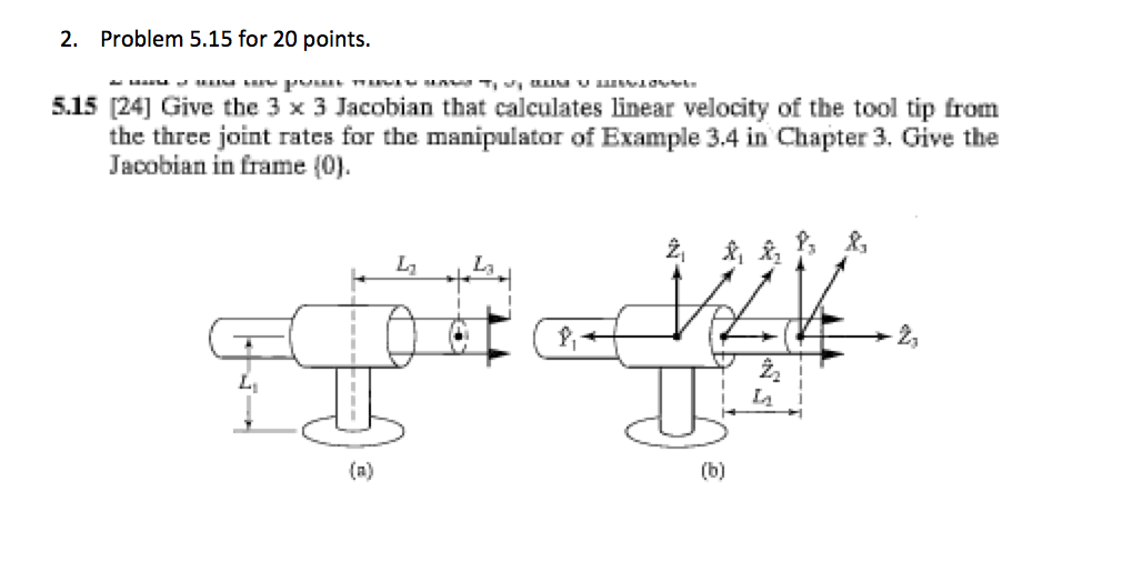 Give the 3 times 3 Jacobian that calculates linear | Chegg.com
