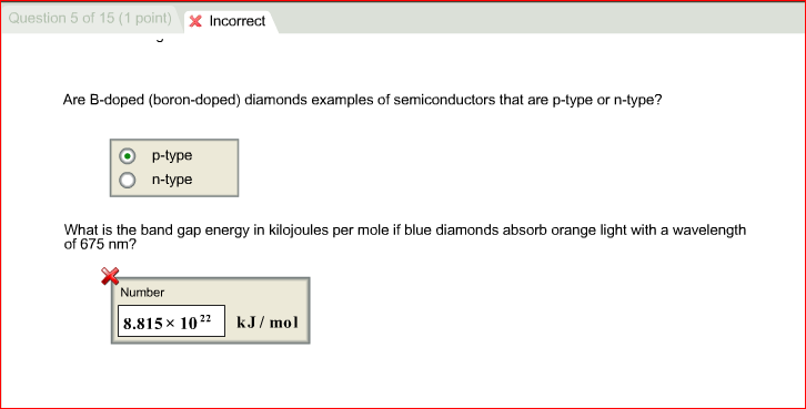 Solved Are B-doped (boron-doped) diamonds examples of | Chegg.com