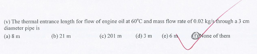 Solved The thermal entrance length for flow of engine oil at | Chegg.com